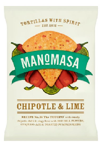 Manomasa Serrano Chipolte & Lime Corn Chips 160g at Brittain's, English ...